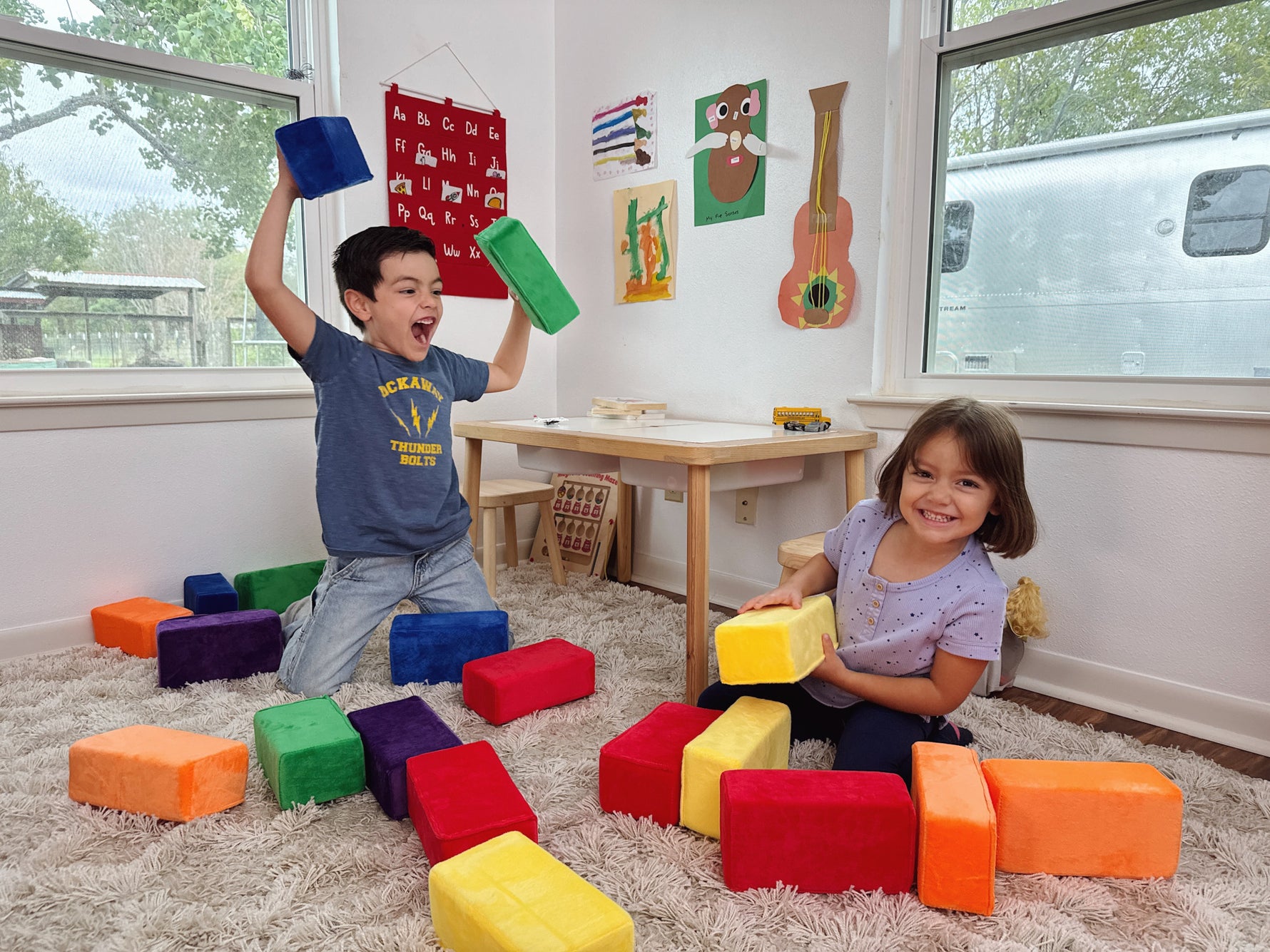 Plush Blocks - Luxurious Soft Building Blocks in Themed Color Packs